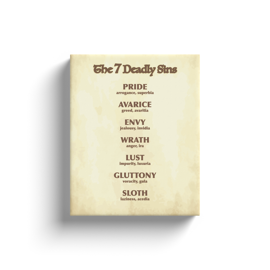 The 7 Deadly Sins Wrapped Canvas Wall Art – Christian Catholic Shop
